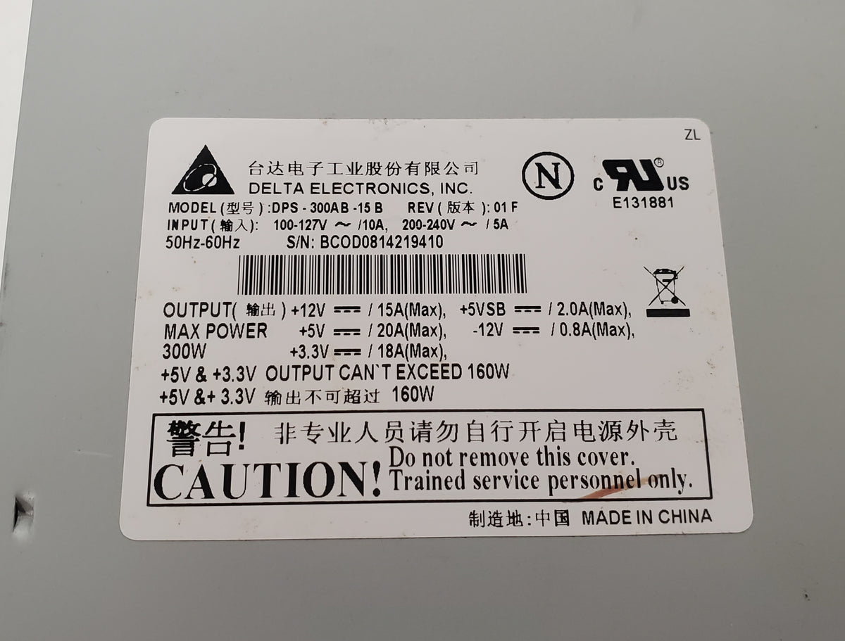 Delta Electronics DPS-300AB-15B Rev 01F 300W Power Supply ...