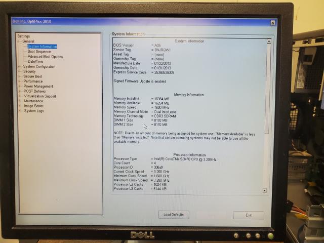 Dell Optiplex 3010 D12M Intel Core i5-3470 3.2GHz 16384MB Computer No ...